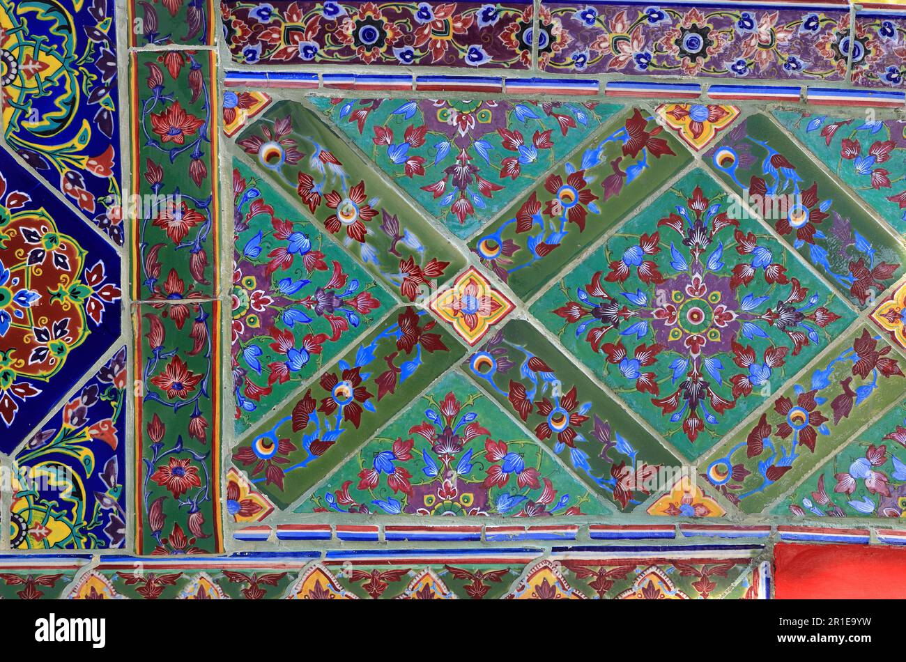 Beautiful detail of traditional Thai art decorated made from ceramic ...