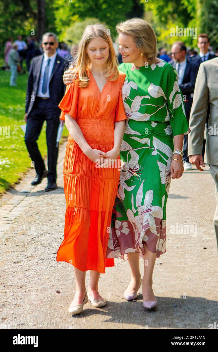 Brussel, Belgien. 13th May, 2023. Queen Mathilde and Princess Eleonore ...