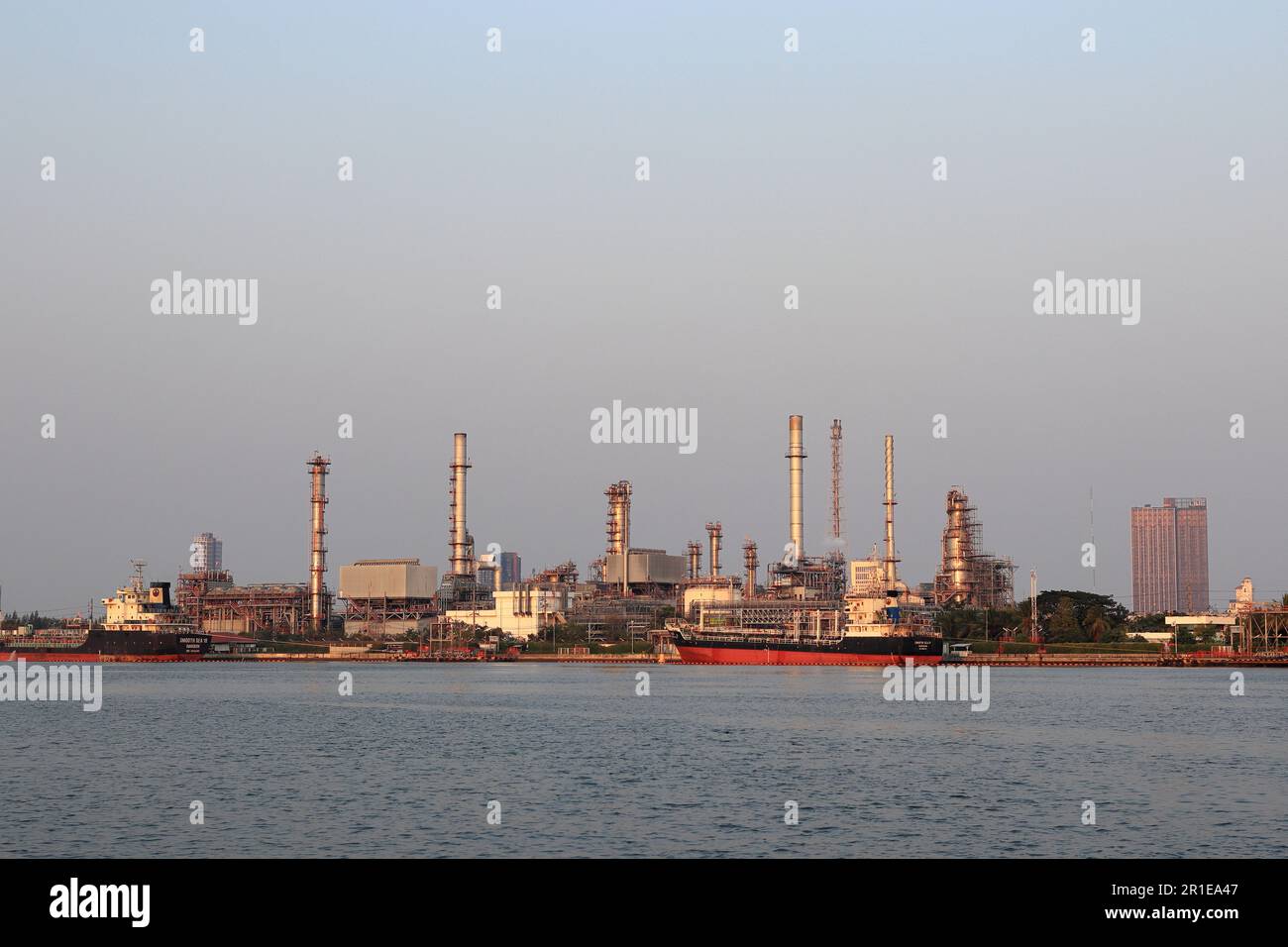 Industrial view, A equipment of oil refining, Oil and gas refinery area ...