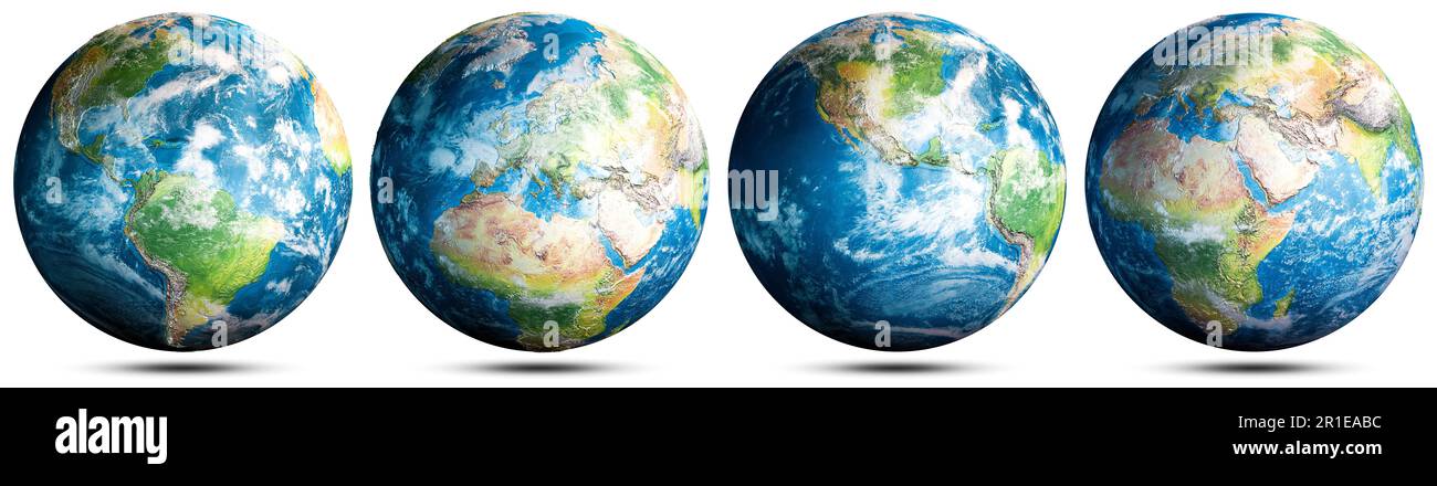 Planet Earth globe world set. Elements of this image furnished by NASA ...