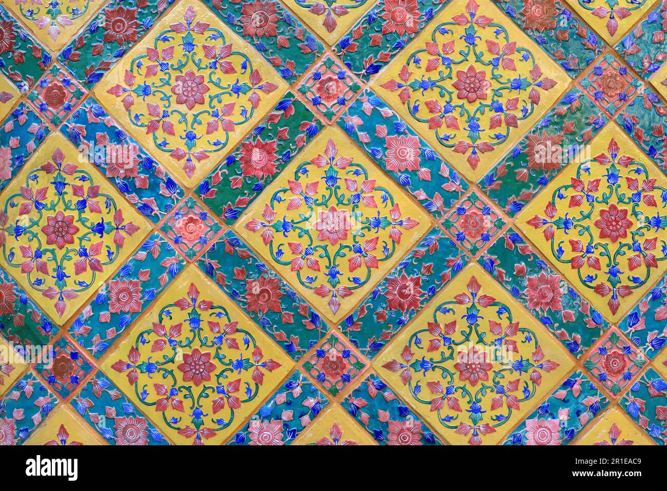 Beautiful detail of traditional Thai art decorated made from ceramic ...