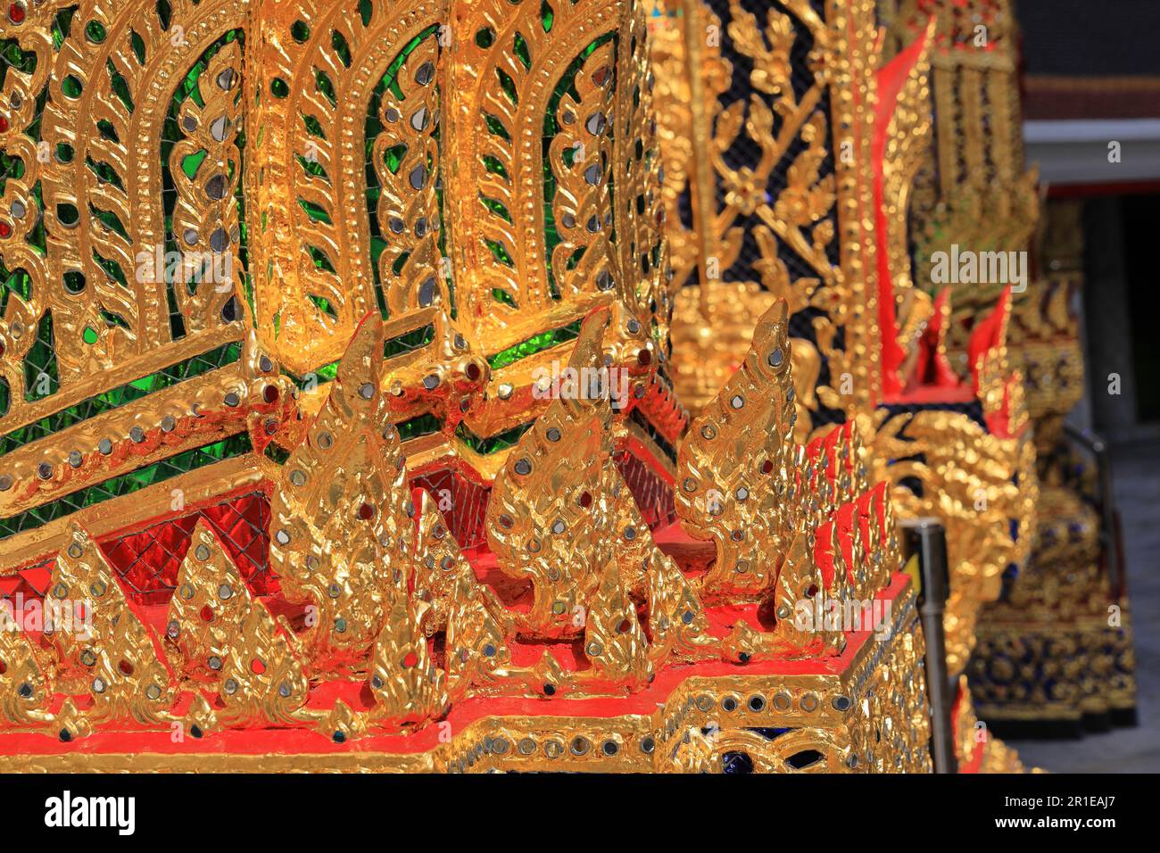Beautiful detail of traditional Thai art decorated made from ceramic ...