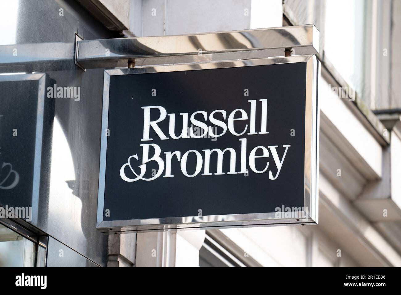 London, UK. 11th May, 2023. A shop sign of Russel & Bromley Store, on ...