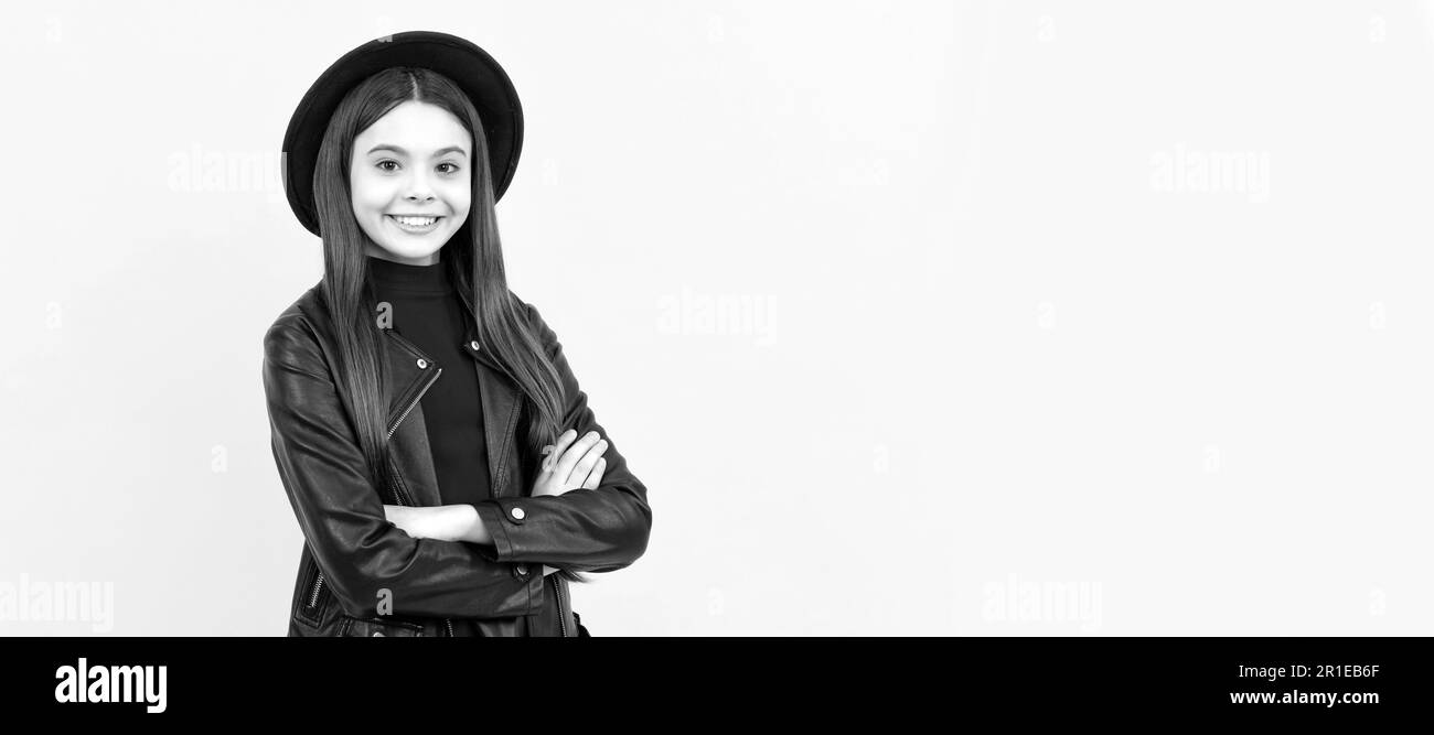 back to school. tween fashion look. childhood happiness. happy girl in ...