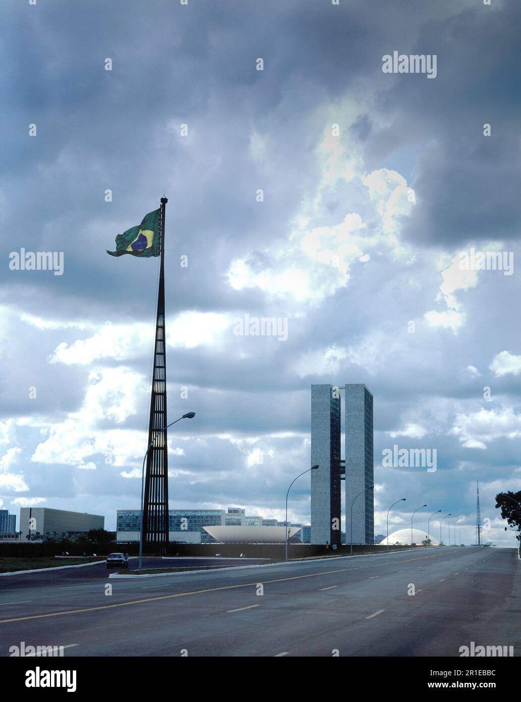 Giant flag pole and flag next to the National Congress Building in the ...