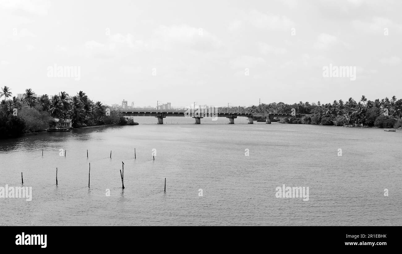 Natural view river two Black and White Stock Photos & Images - Alamy