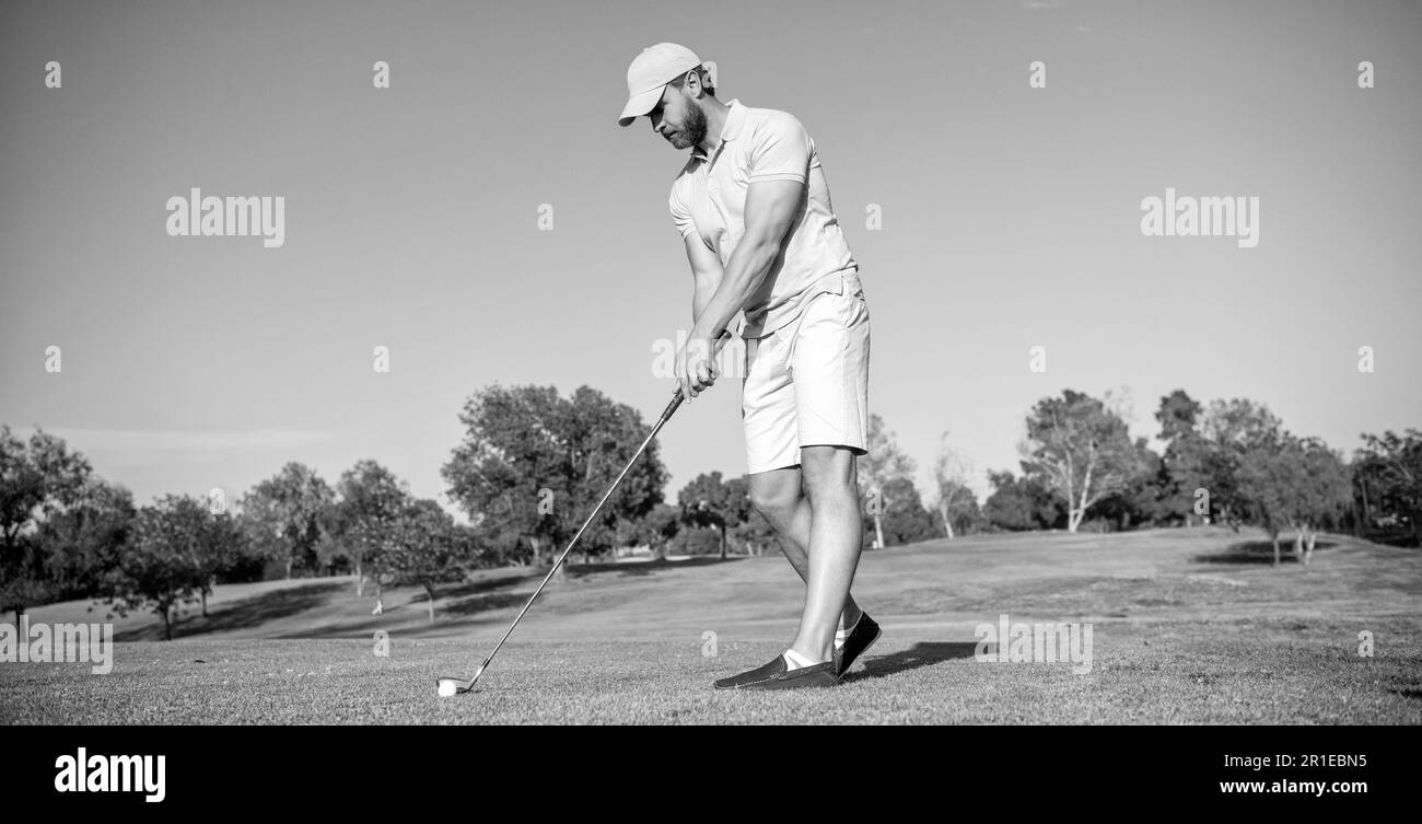 Playing golf on green course Black and White Stock Photos & Images - Alamy