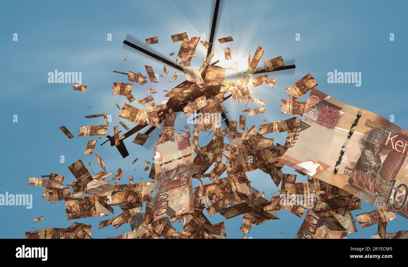 Kenya Shilling banknotes helicopter money dropping. Kenya KES 1000 ...