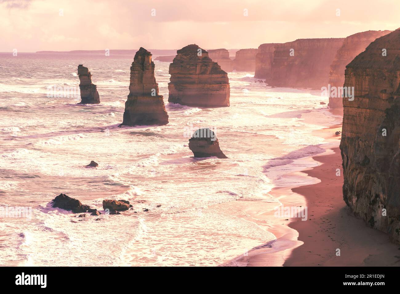 Photograph of the historic and famous 12 Apostles limestone rock stacks ...