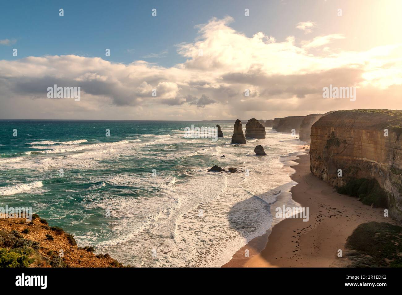 Photograph of the historic and famous 12 Apostles limestone rock stacks ...