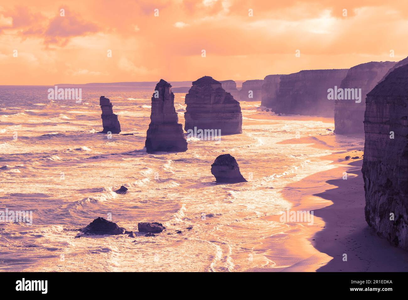 Photograph of the historic and famous 12 Apostles limestone rock stacks ...