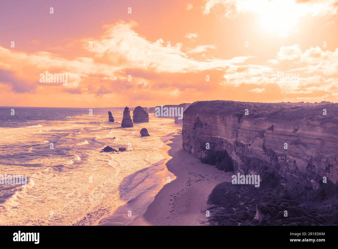 Photograph of the historic and famous 12 Apostles limestone rock stacks ...