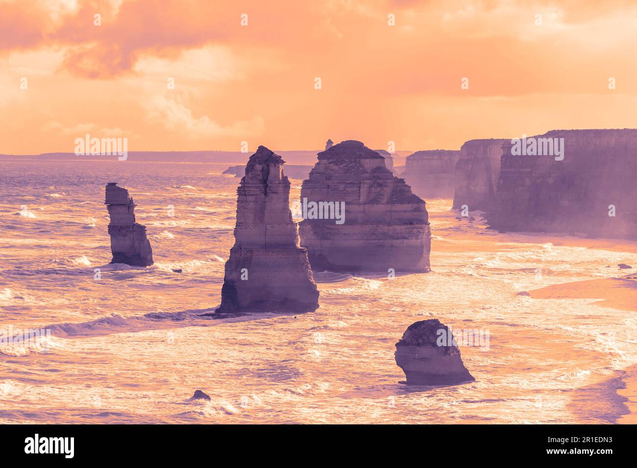 Photograph of the historic and famous 12 Apostles limestone rock stacks ...