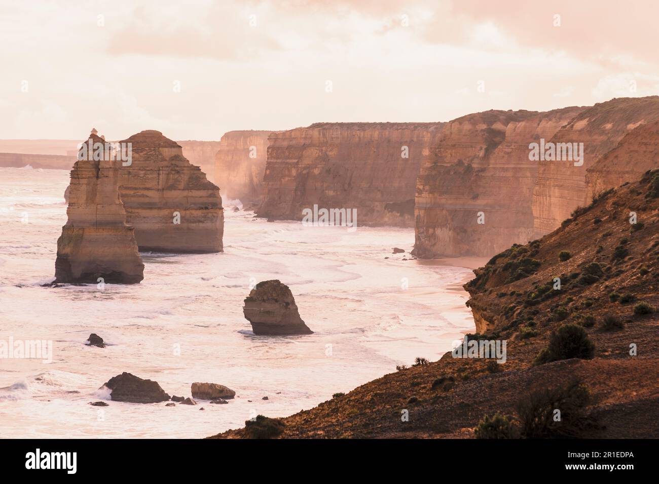 Photograph of the historic and famous 12 Apostles limestone rock stacks ...
