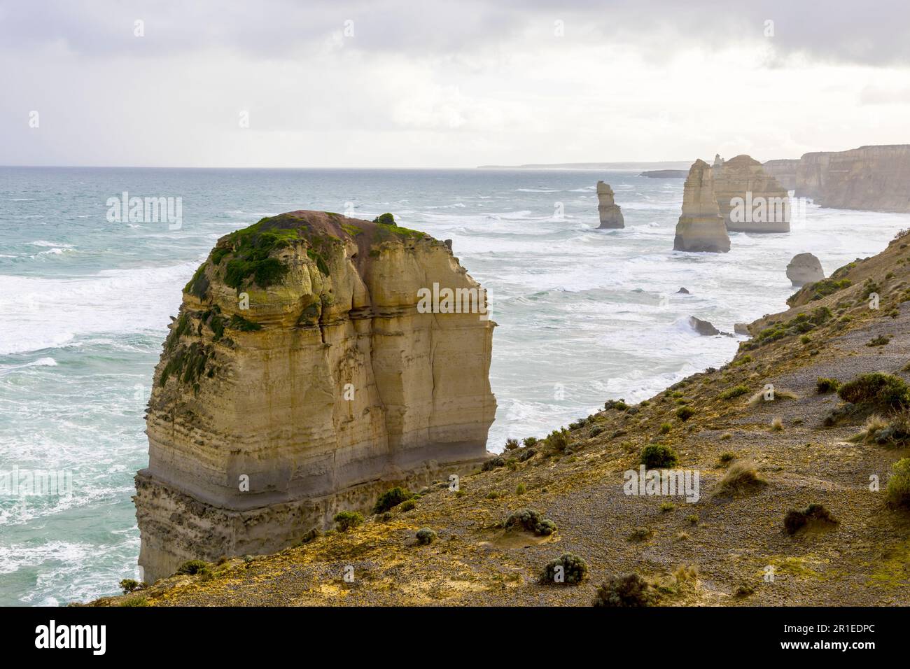 Photograph of the historic and famous 12 Apostles limestone rock stacks ...