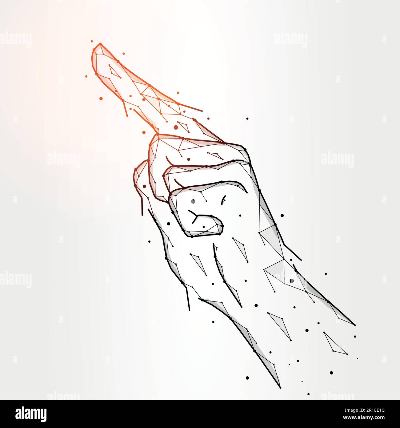 Touch or finger pointing polygonal vector illustration isolated on ...