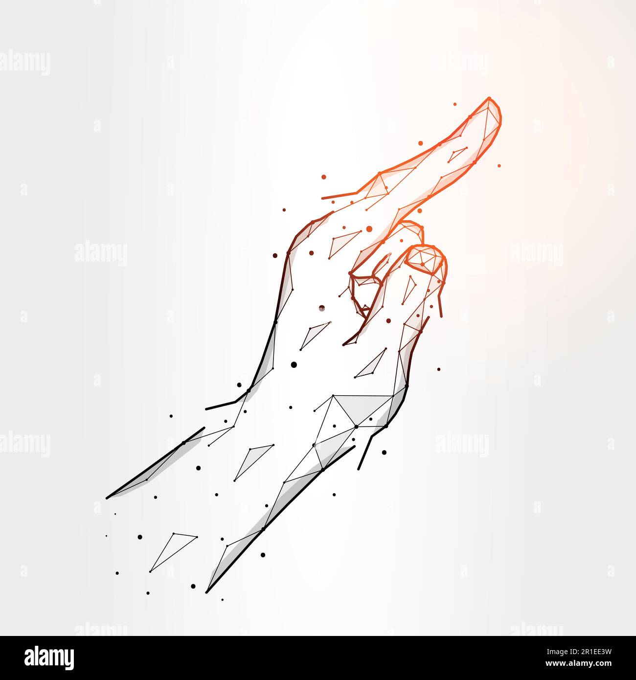 Finger pointing or touch polygonal vector illustration isolated on ...