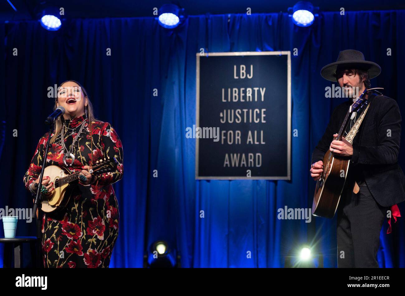 Singer-songwriter ELLE KING, l, performs in tribute to Willie Nelson ...