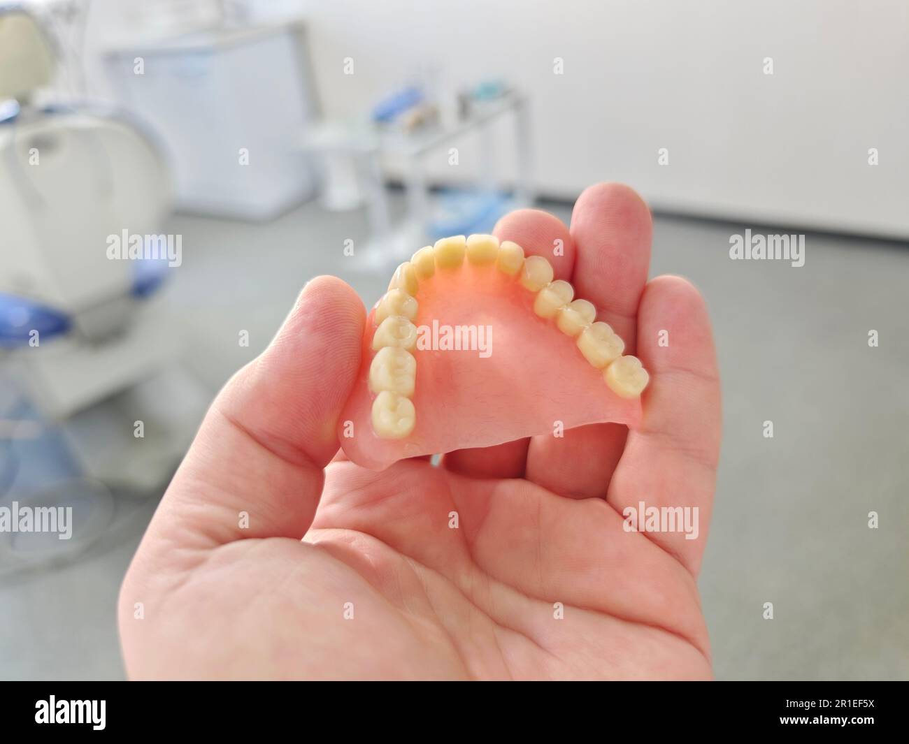 modern complete removable denture based on acrylic Stock Photo - Alamy