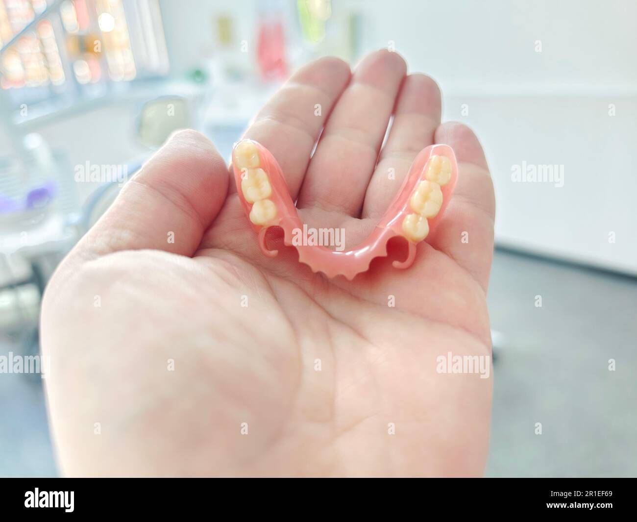 modern combined removable denture based on acetone and acrylic Stock ...