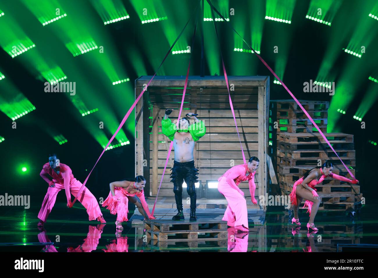 Liverpool, UK. 13th May, 2023. Kaarija, representing Finland, perform ...