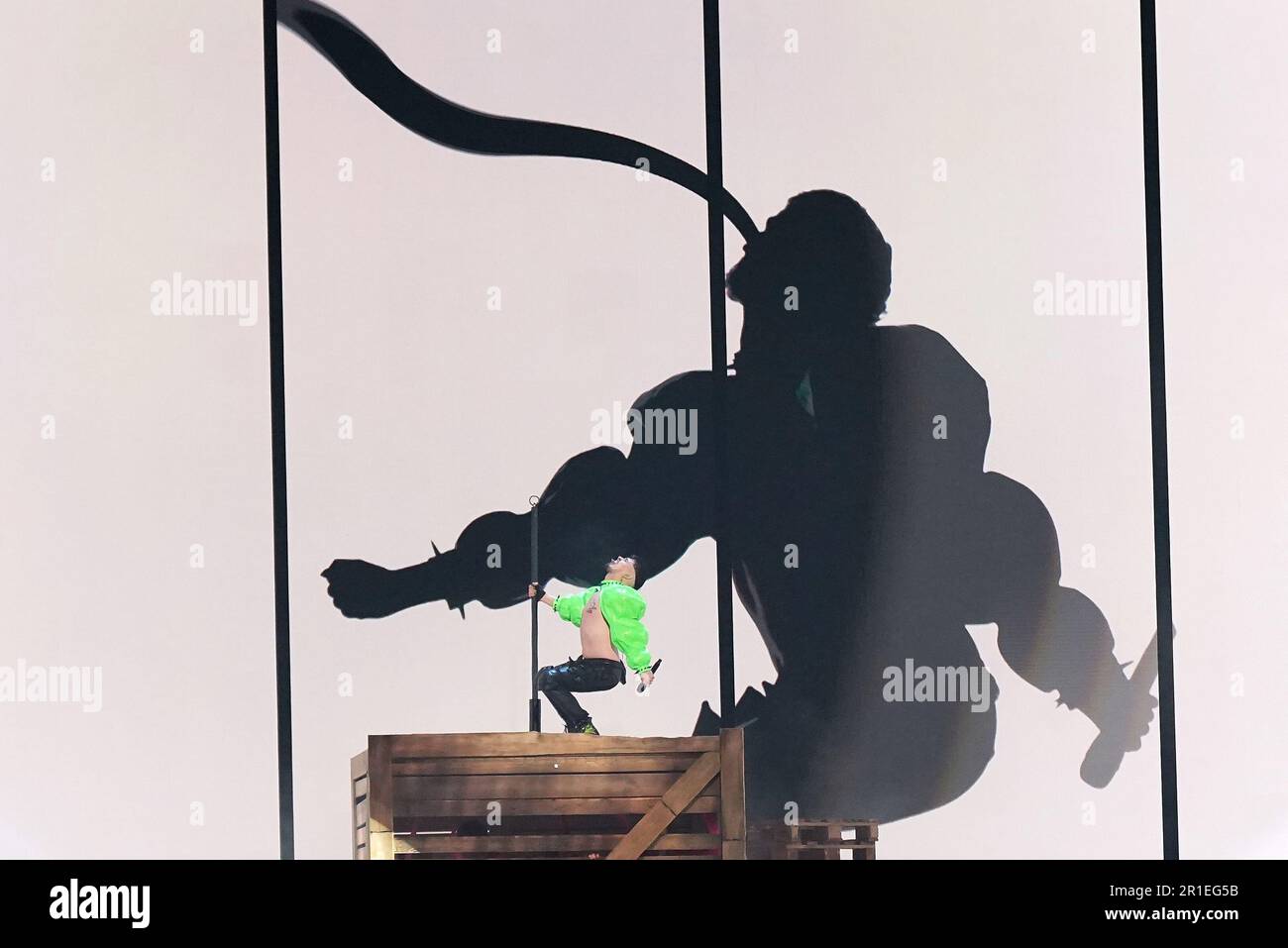 Finland entrant Kaarija performing in the grand final for the ...