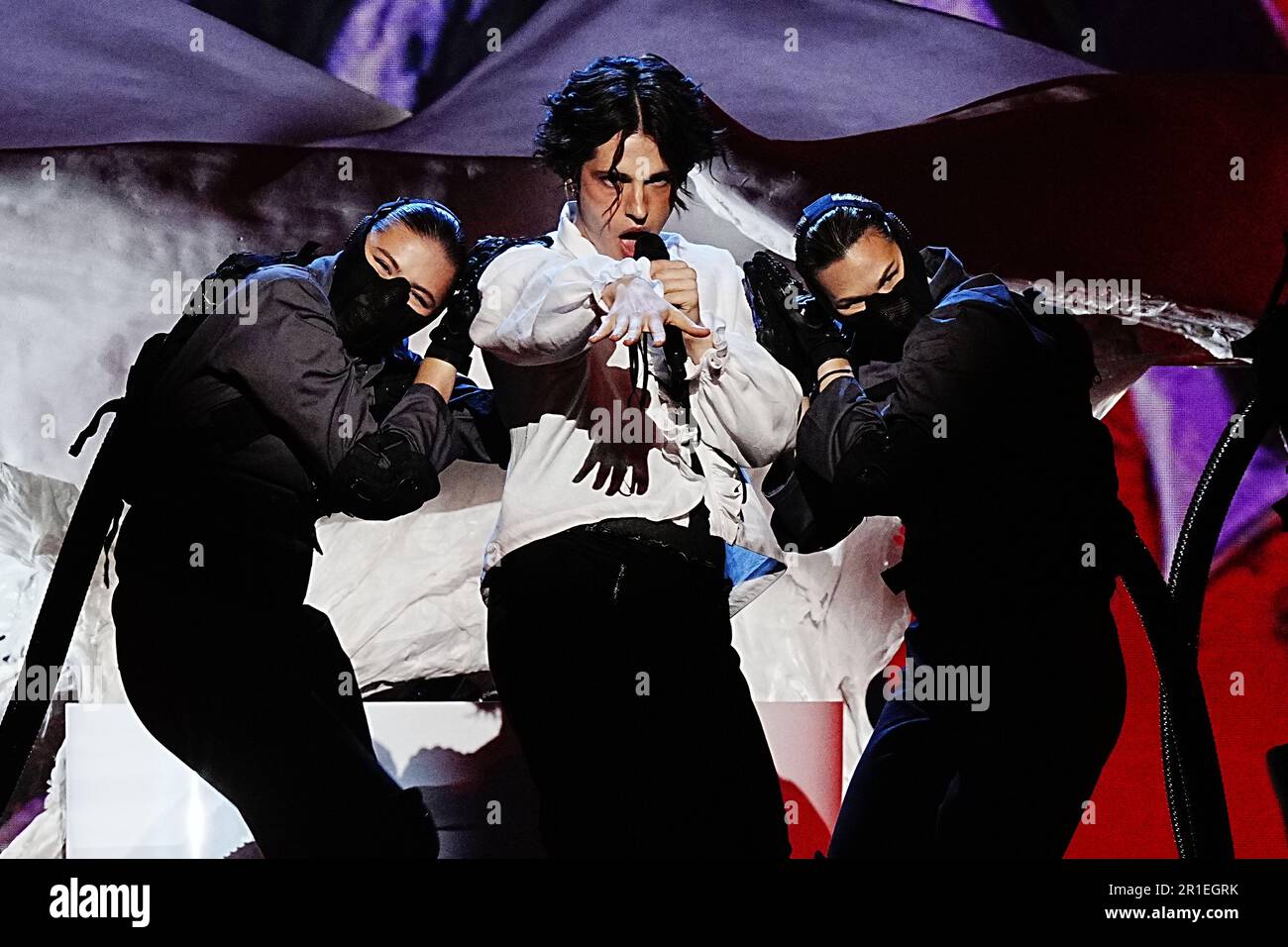 Serbia entrant Luke Black performing in the grand final for the ...