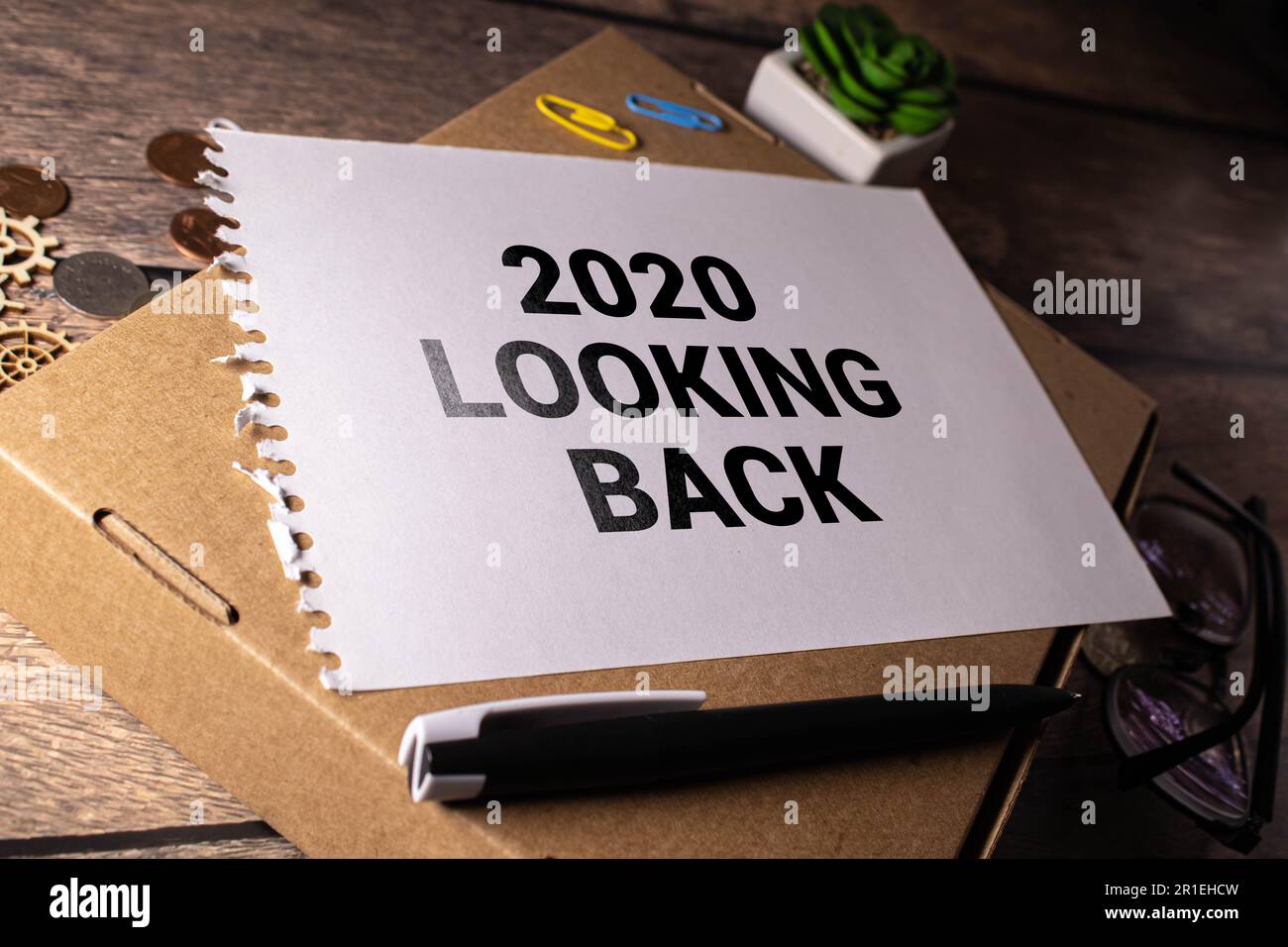 2020 Year in Review on a folded newspaper as the front page Stock Photo ...