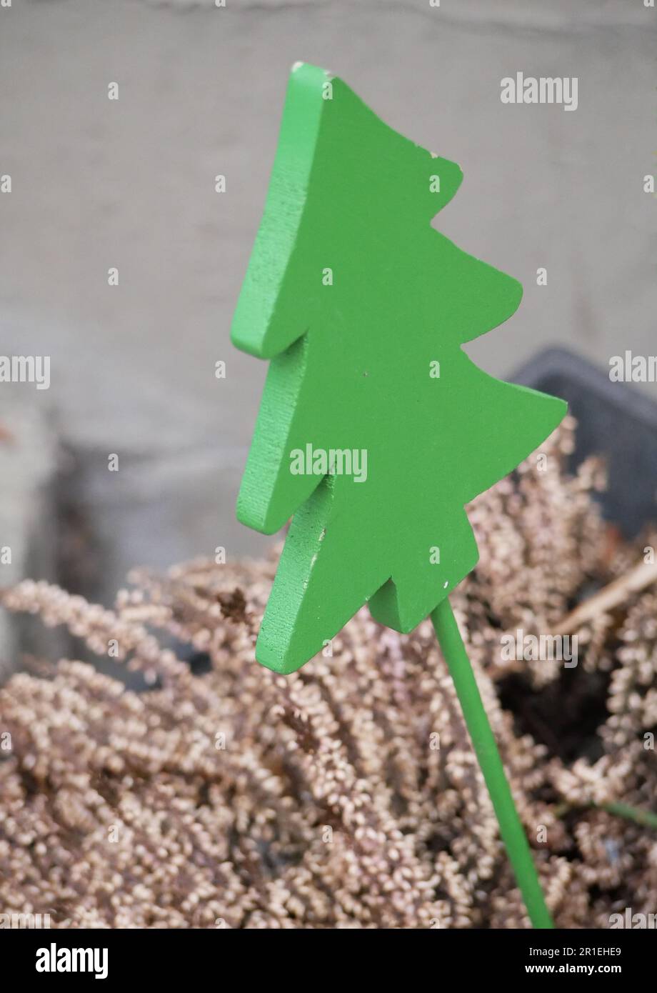 small cardboard green christmas tree for decoration Stock Photo - Alamy