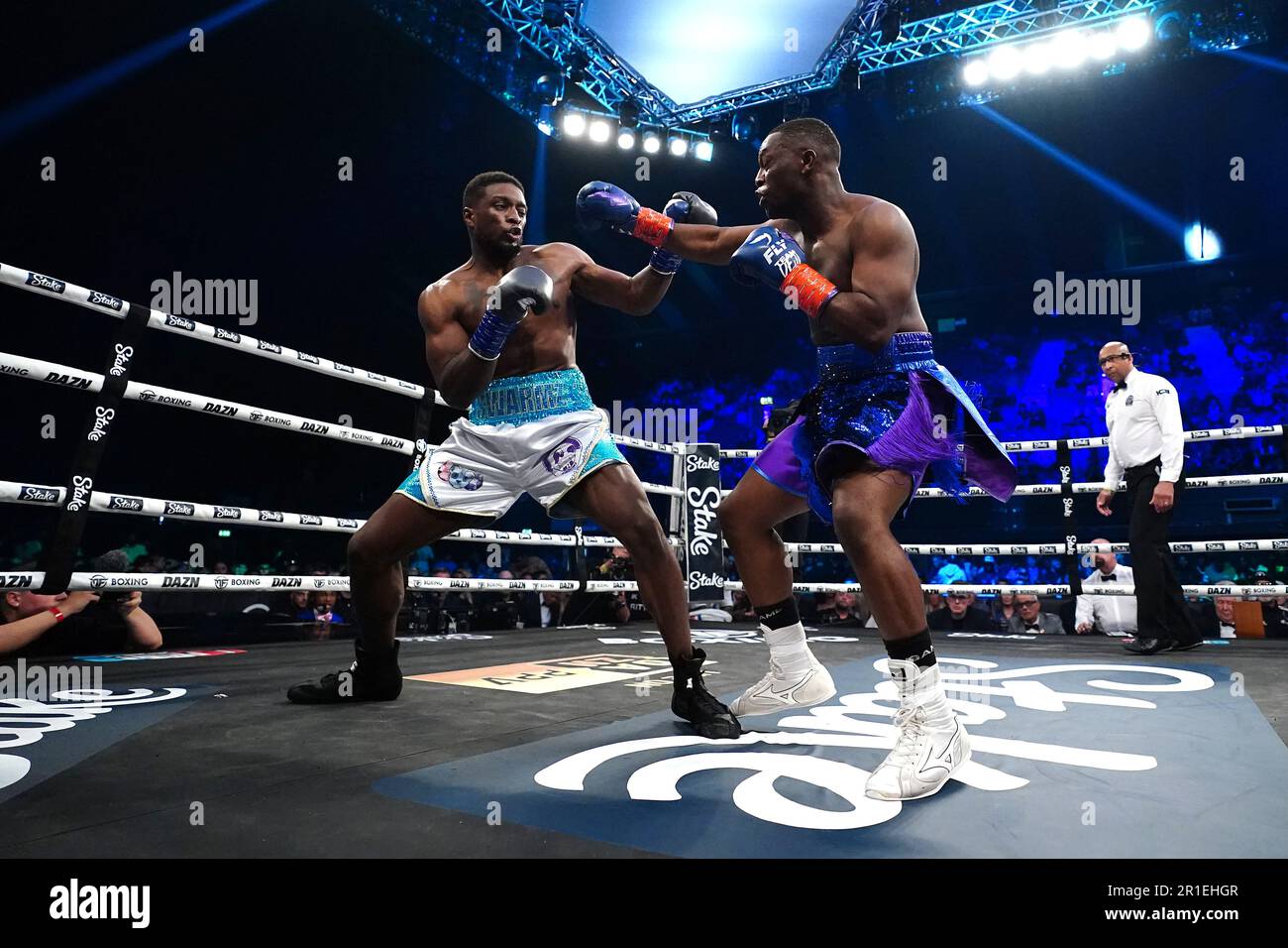Swarmz (left) in action against Deji in the Lightheavyweight bout at ...