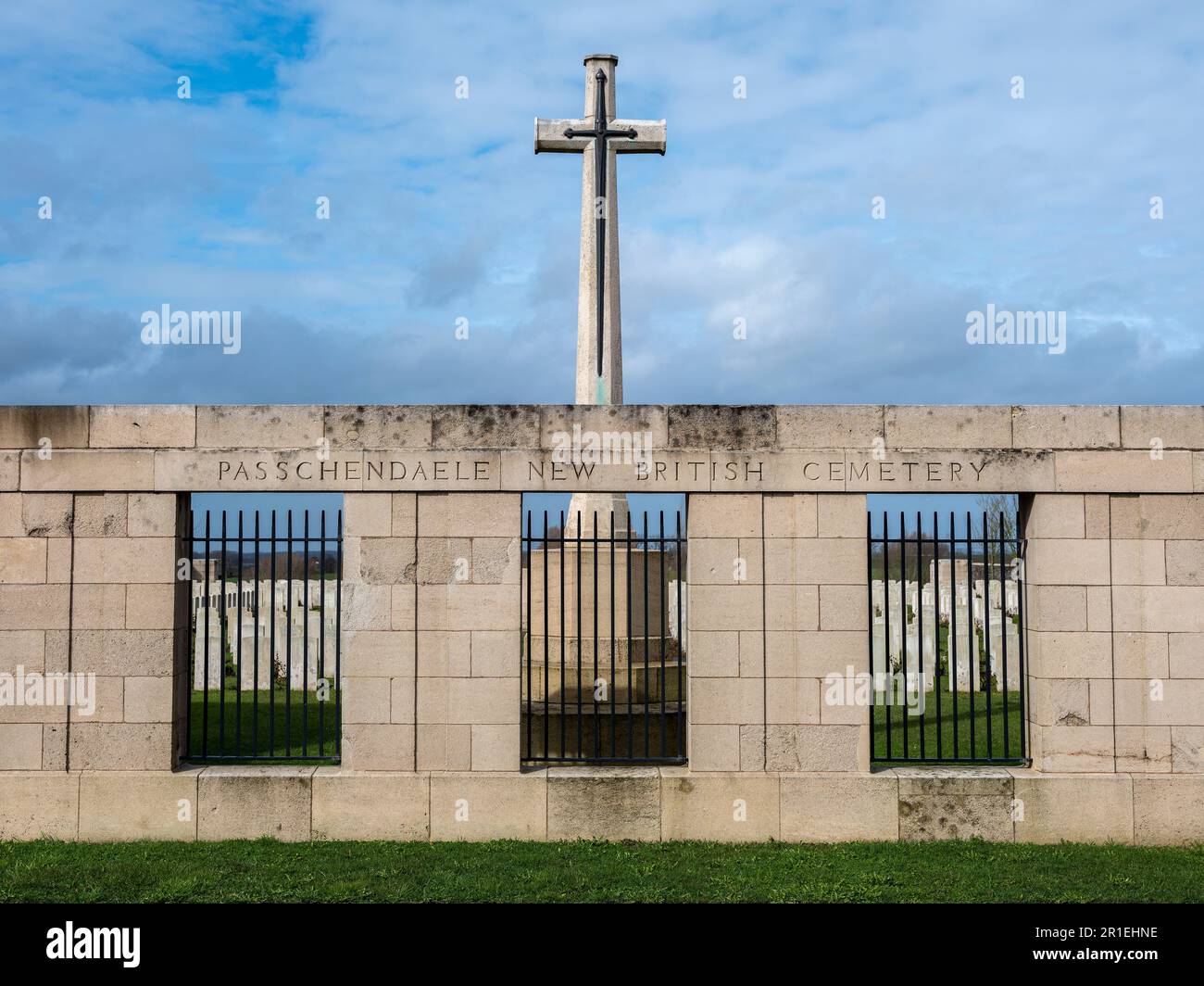 Exterior of Passchendaele New British Cemetery Stock Photo - Alamy