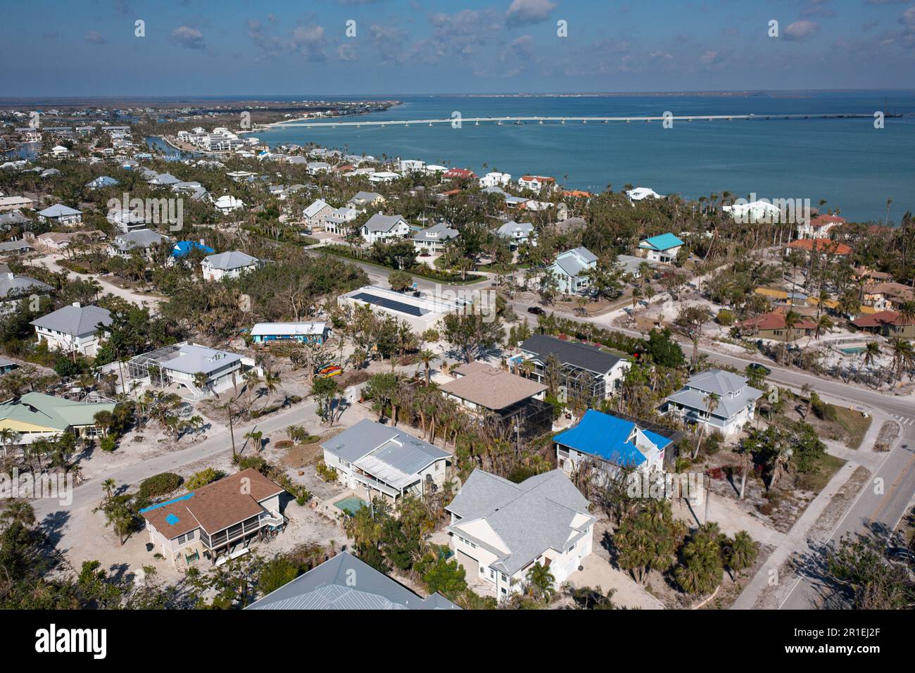 Aerial views of Sanibel Island, Florida 5 months after Hurricane Ian ...