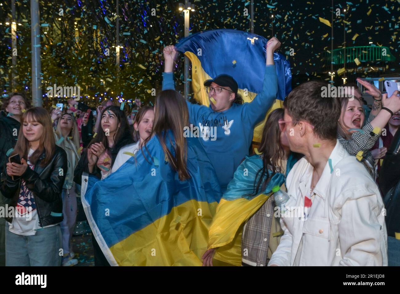 Centenary Square, Birmingham, 13th May 2023 - Ukrainian fans danced ...
