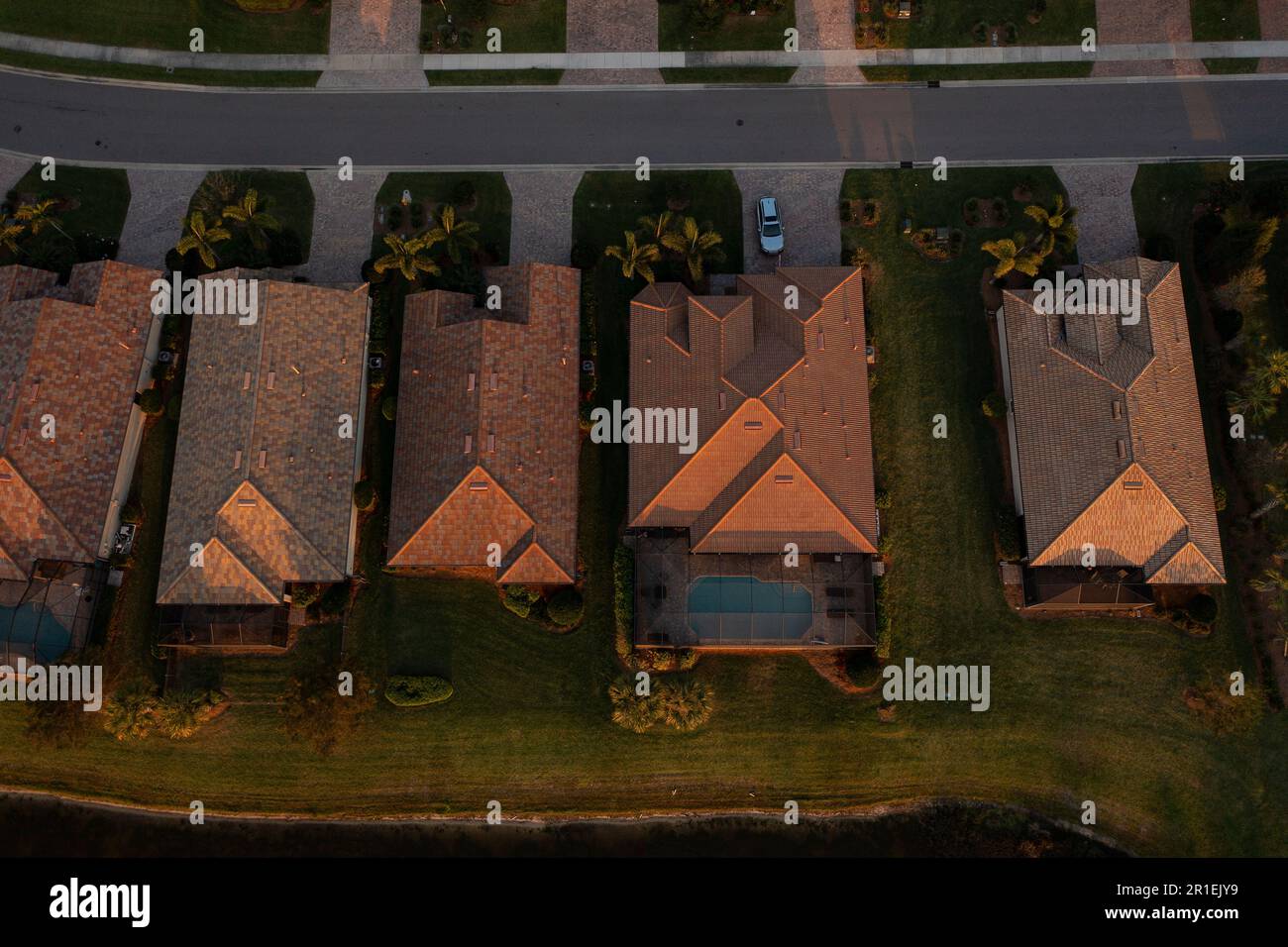 Aerial Views of Dell Webb Lakewood Ranch Community in Florida Stock ...