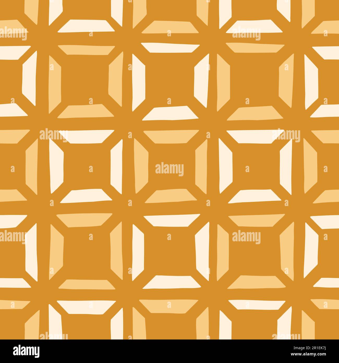 Boho Hand-Drawn Artisanal Wood Block Print Geometric Vector Seamless Pattern Stock Vector Image ...