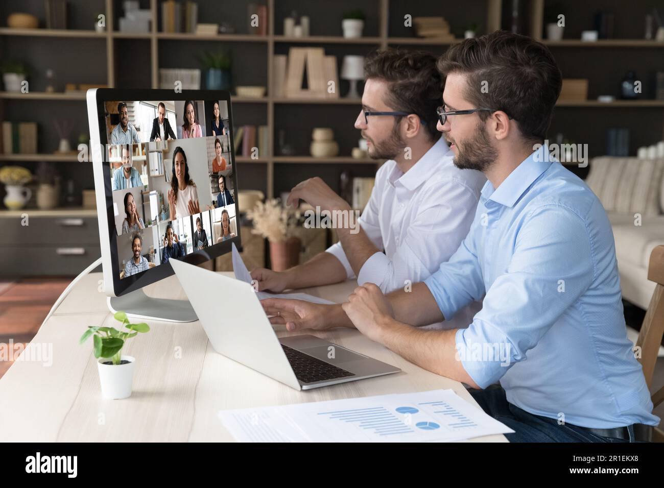 Video conference business partners hi-res stock photography and images ...