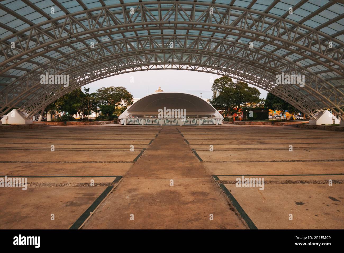 a large outdoor covered area in Parque de San Roman, Campeche, Mexico ...