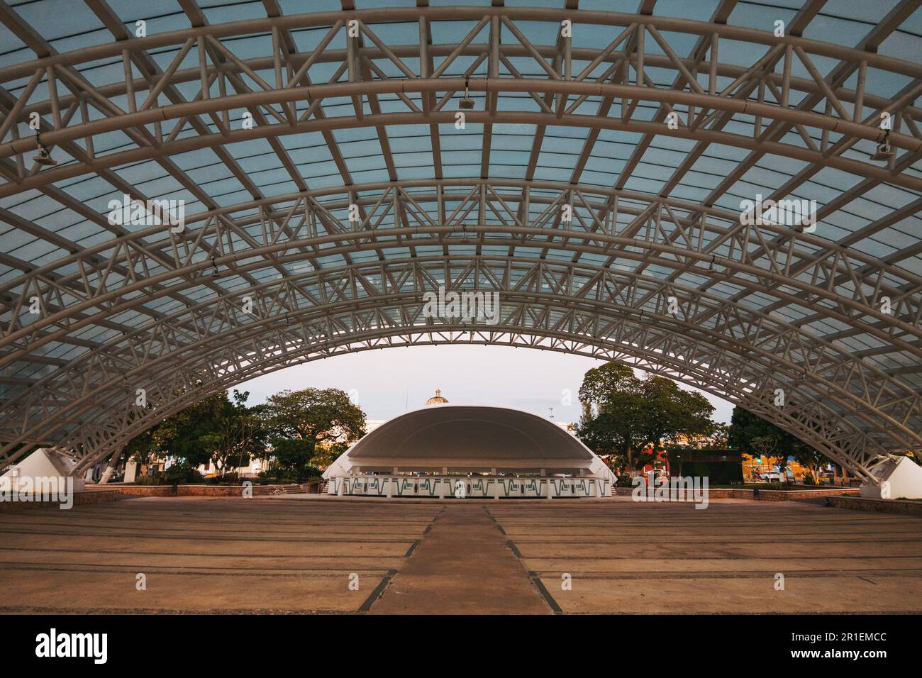 a large outdoor covered area in Parque de San Roman, Campeche, Mexico ...