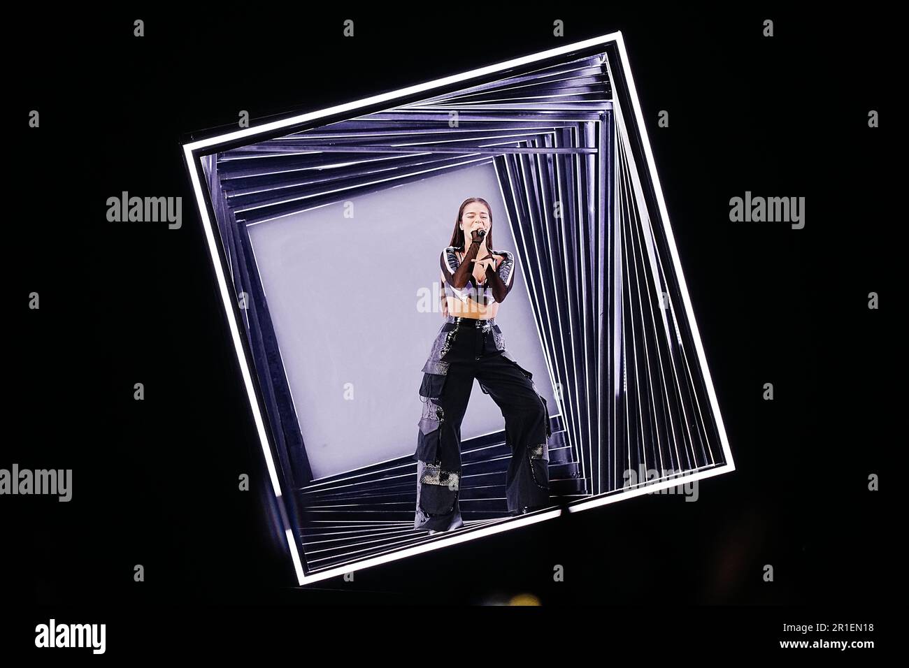 Israel entrant Noa Kirel performing in the grand final for the ...