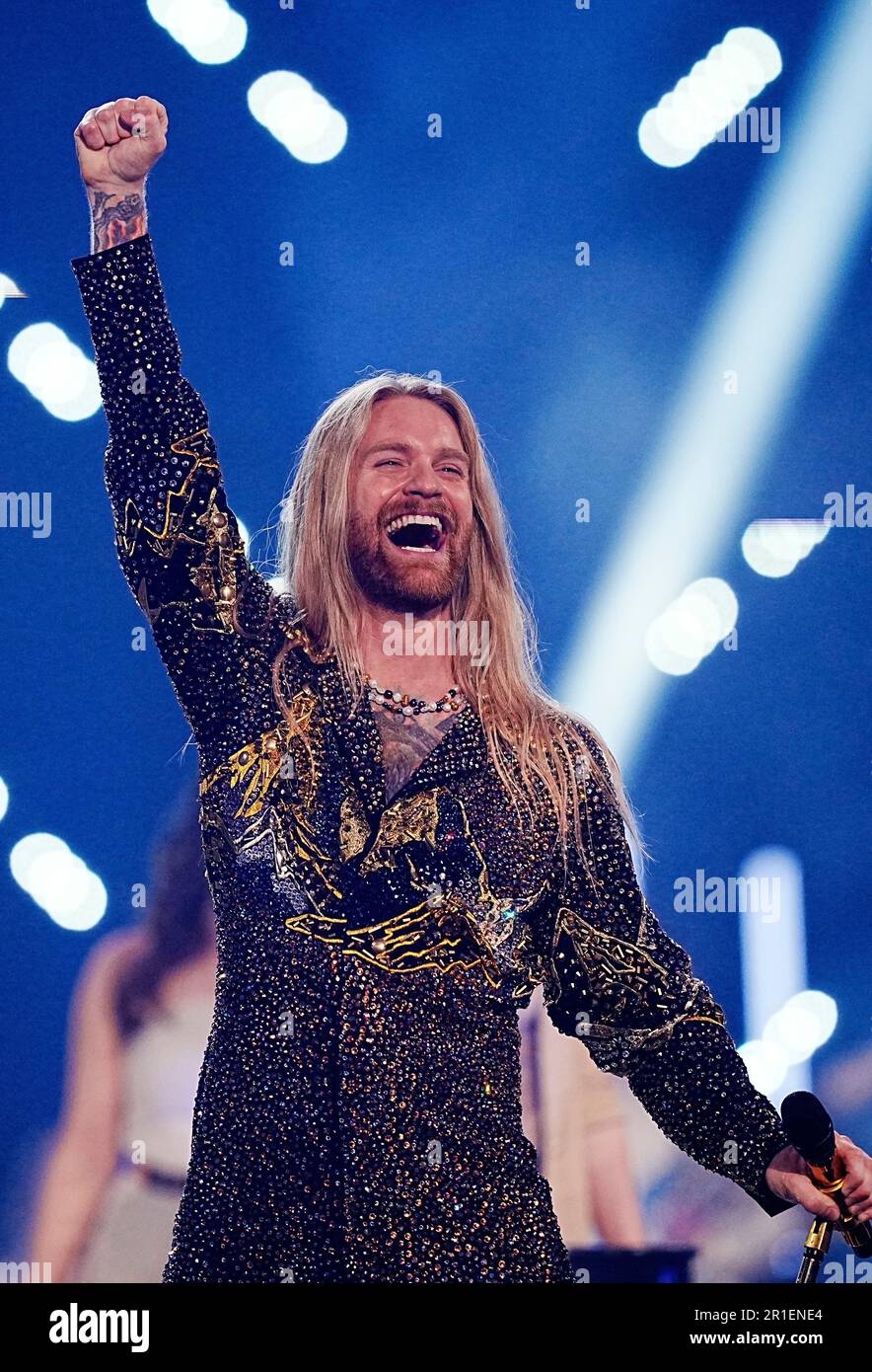 Last year's UK entrant Sam Ryder performing in the grand final for the ...