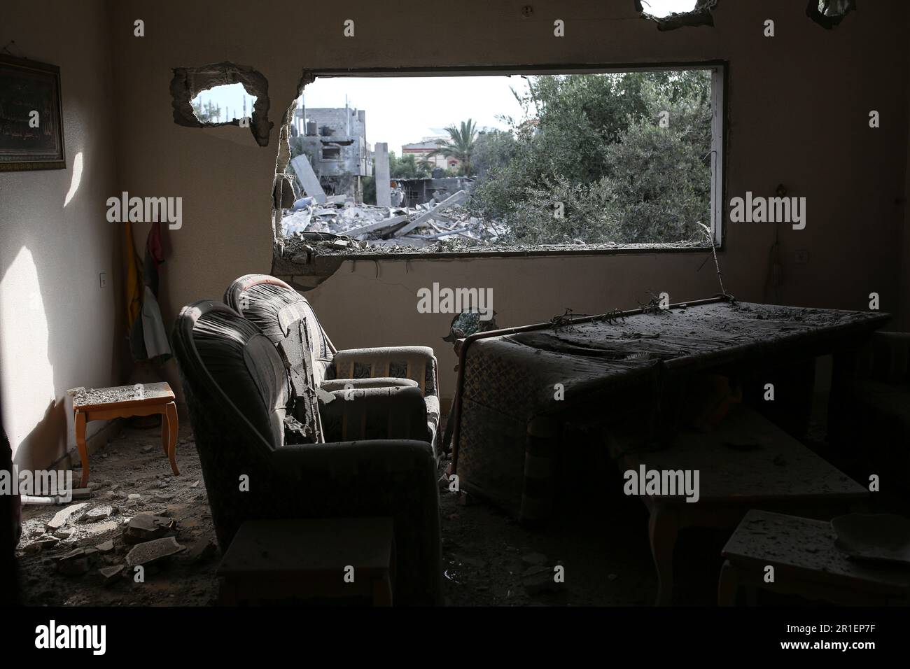 Gaza, Gaza Strip, Palestine. 13th May, 2023. Huge destruction in homes ...