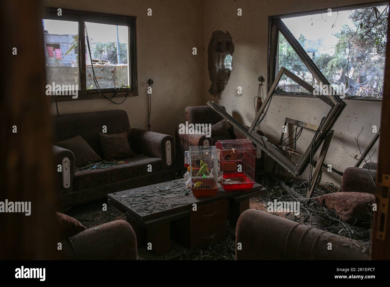 Gaza, Gaza Strip, Palestine. 13th May, 2023. Huge destruction in homes ...