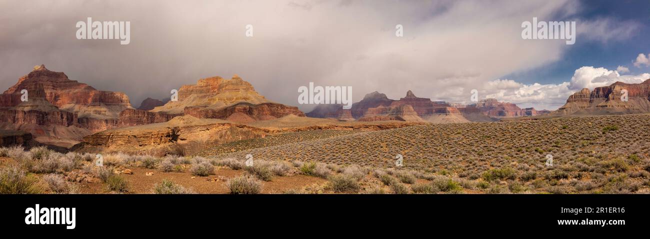 Zoroaster Temple in the distance. Along the Tonto Trail, Grand Canyon ...