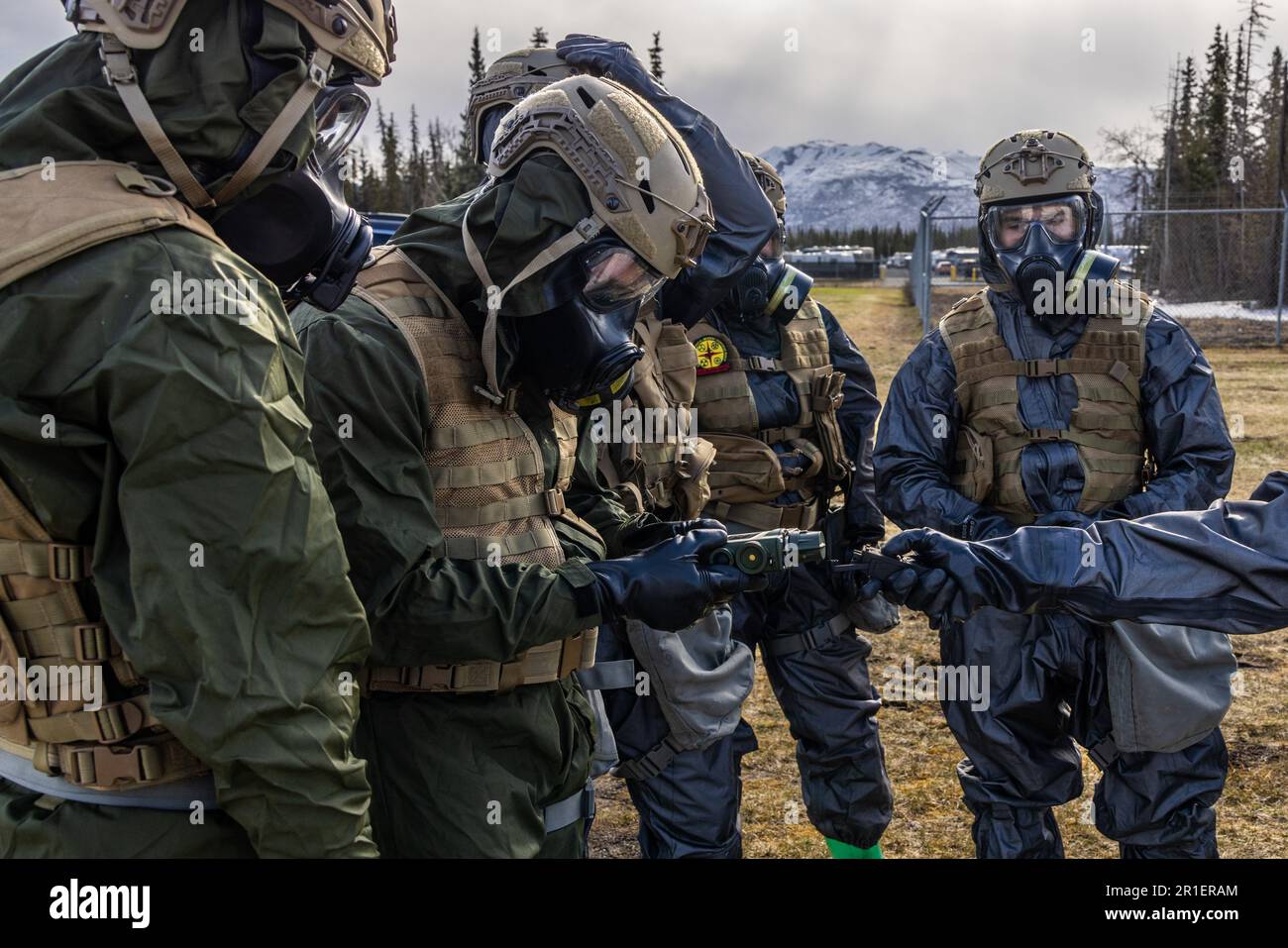 U.S. Marines with Headquarters Company, Chemical Biological Incident ...