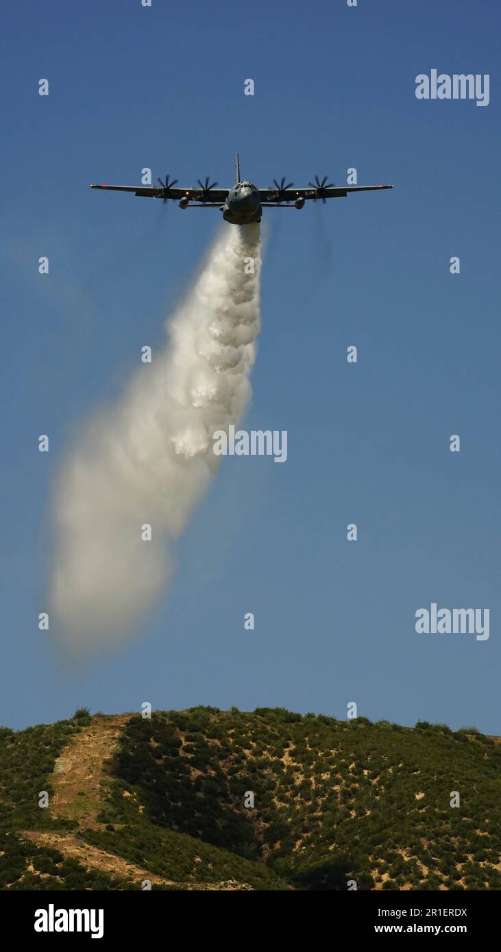 A U.S. Air Force Reserve MAFFS (Modular Airborne Fire Fighting System ...