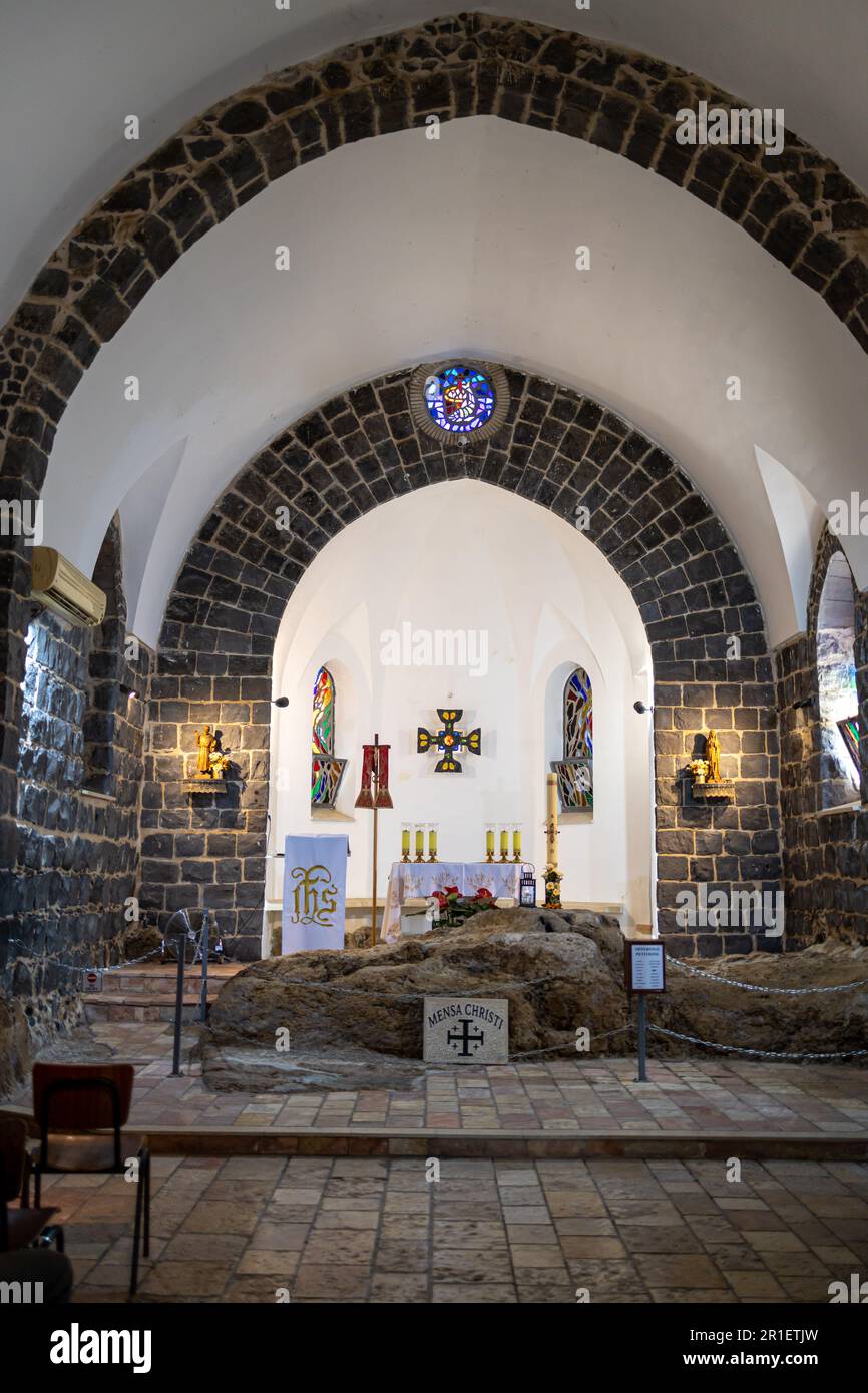 Tabgha, Israel - The Church of the Primacy of St. Peter, traditionally ...