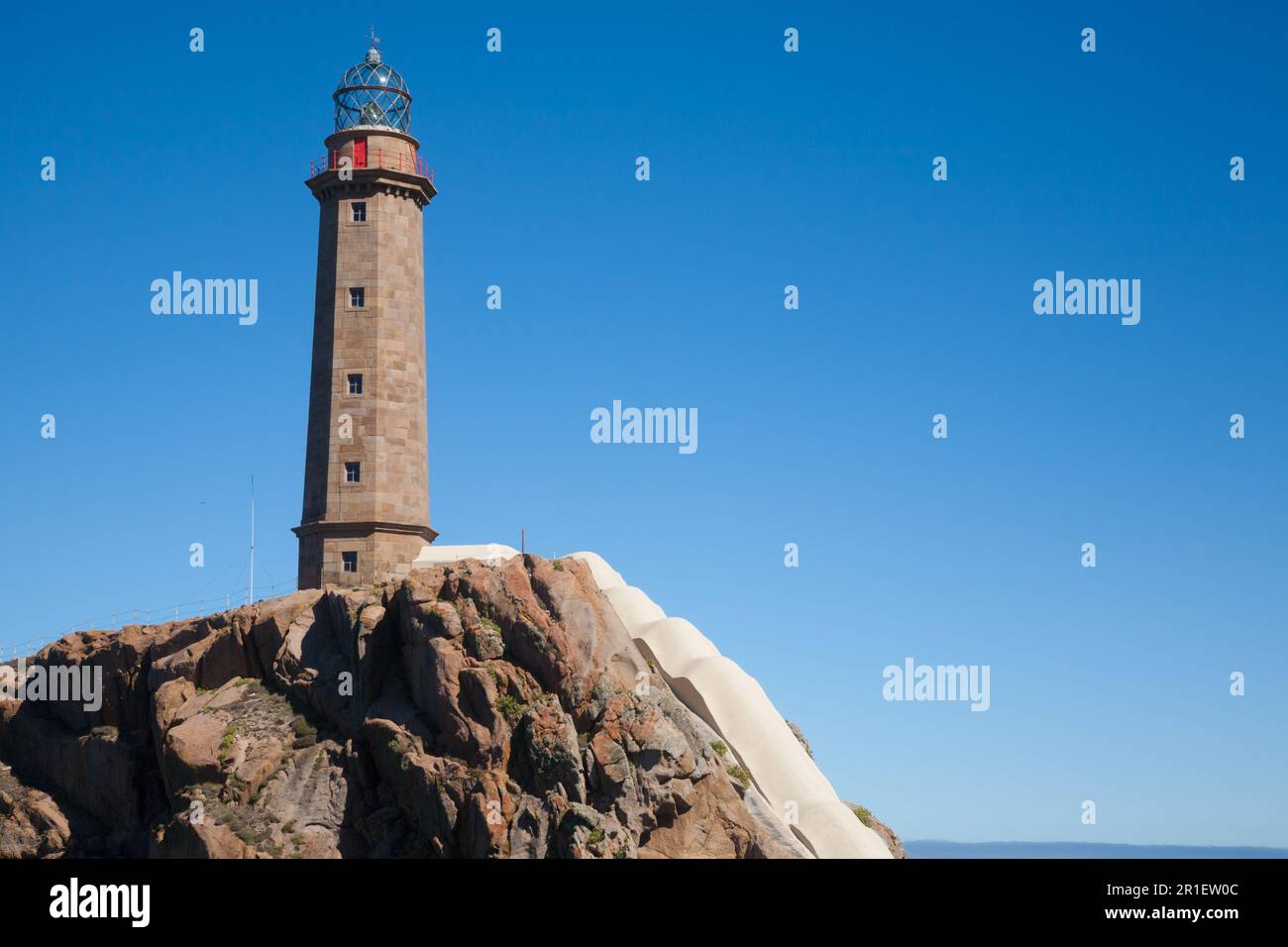 Vello lighthouse view, Galicia, Costa da Morte, Spain. Spanish landmark ...
