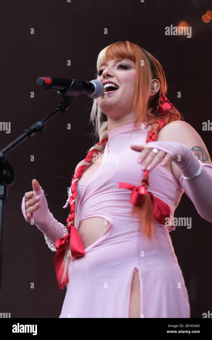 Madrid, Spain. 13th May, 2023. Singer Alba Reche performs during the ...