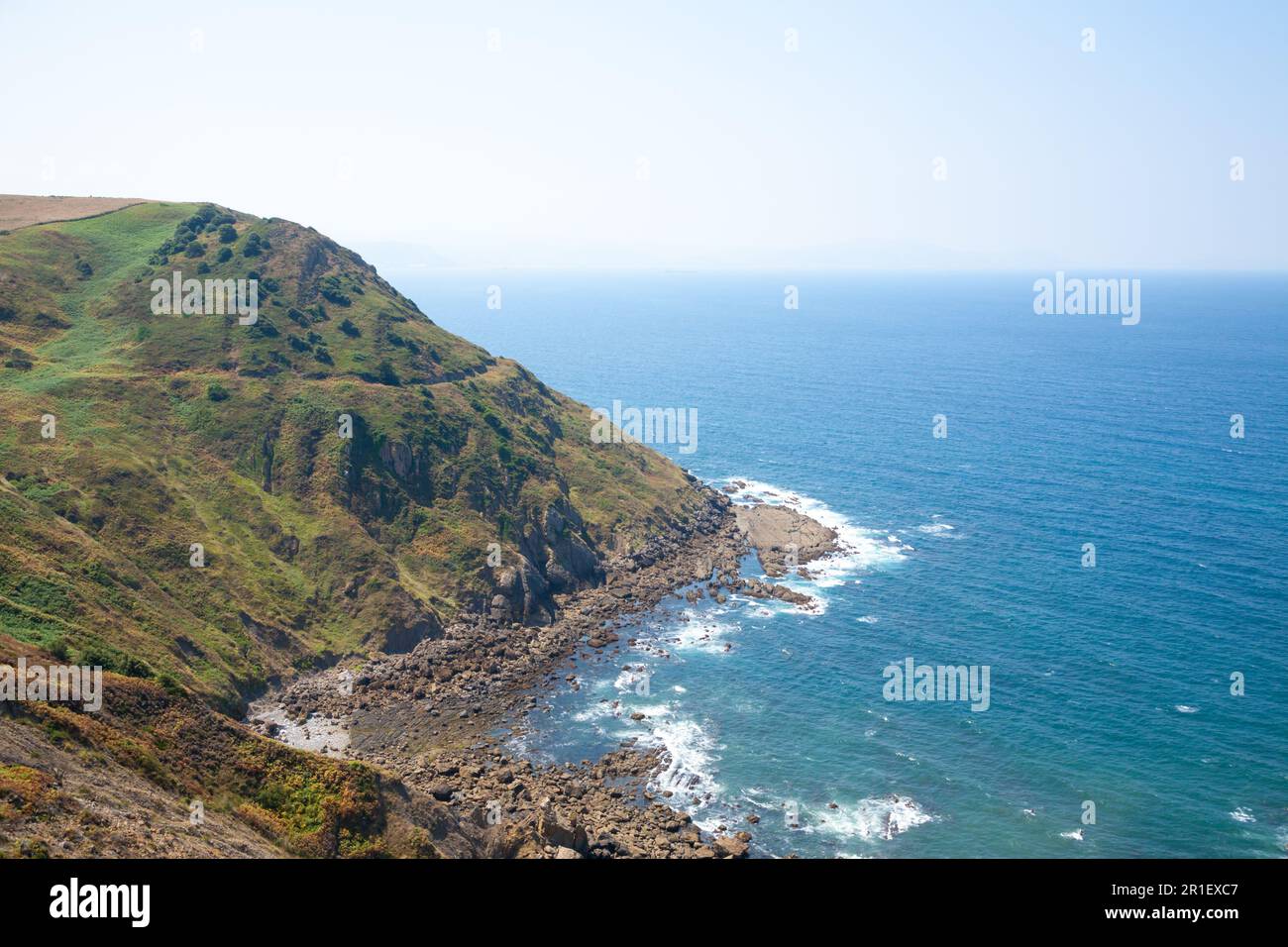 Gulf of Biscay view from cape Villano, Spain. Spanish ocean landscape ...
