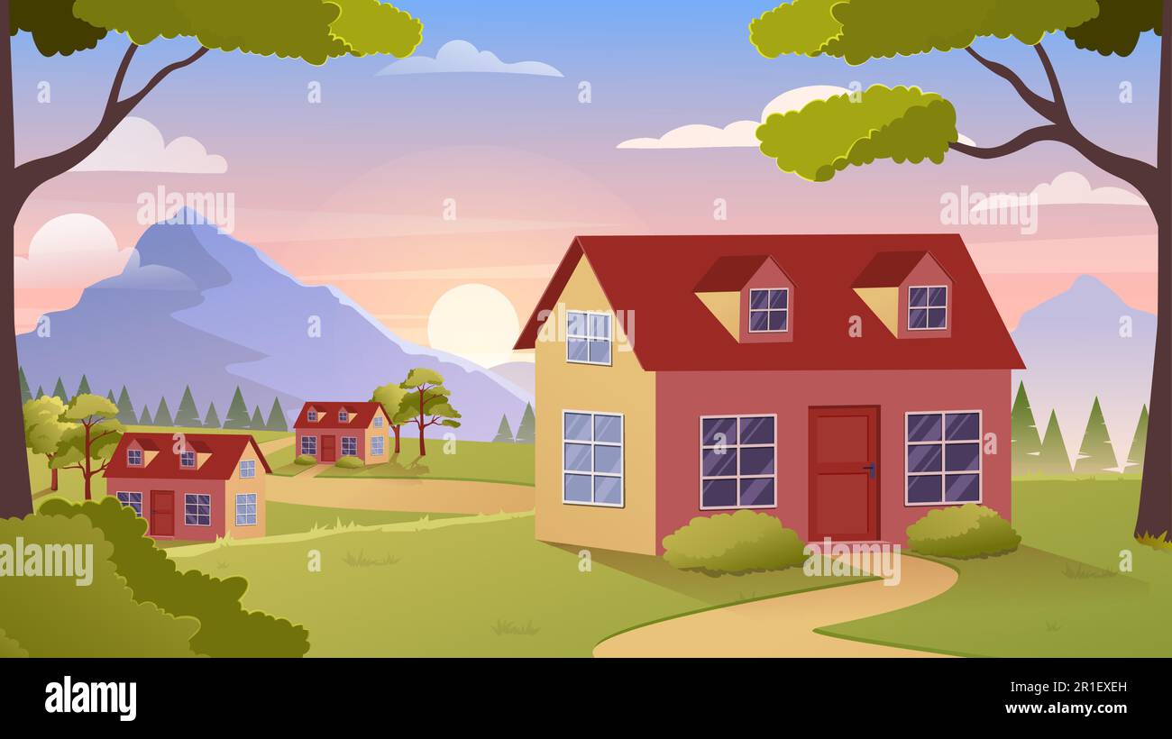 Village pathway Stock Vector Images - Alamy